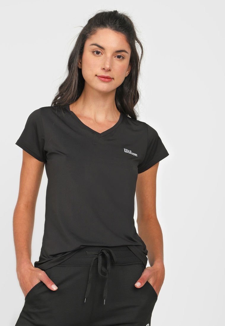 Playera de Mujer Wilson Cuello V Ultra 59003 Negro - Wilson